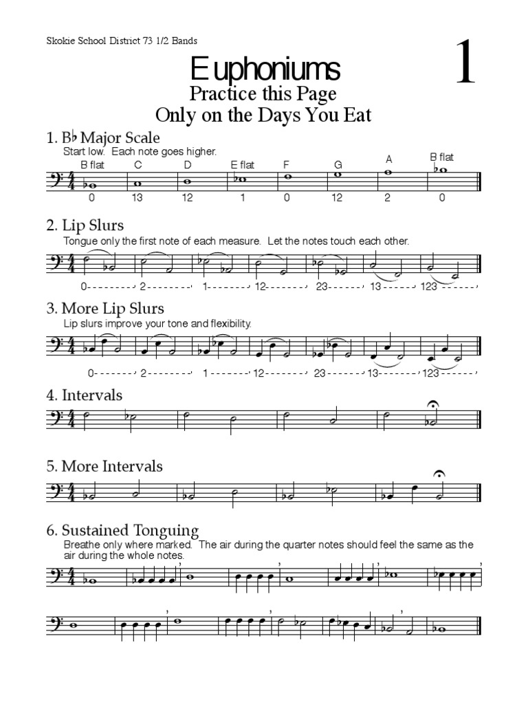 Euphonium - Instrument Warm-Ups For Wind Band | PDF