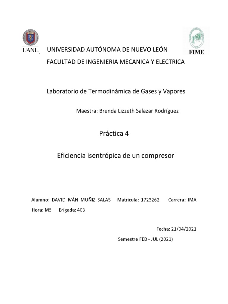 Práctica 4 Termo Lab | PDF | Refrigeración | Química
