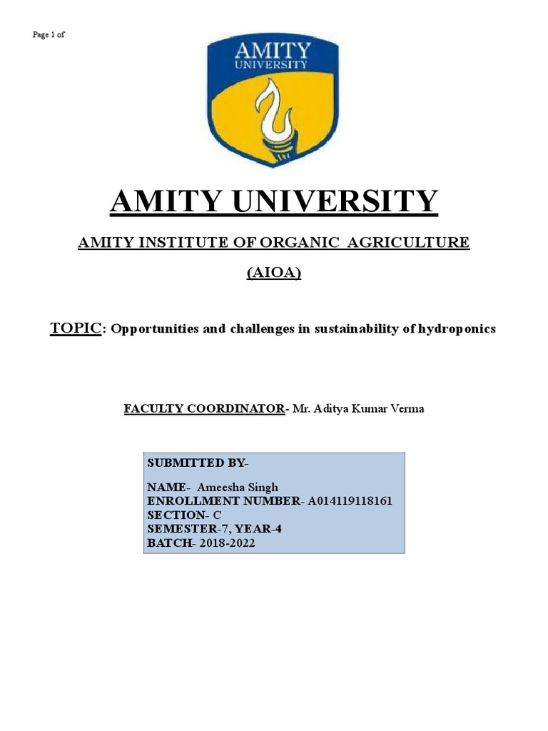 NTCC Report Ameesha Singh | PDF | Hydroponics | Soil