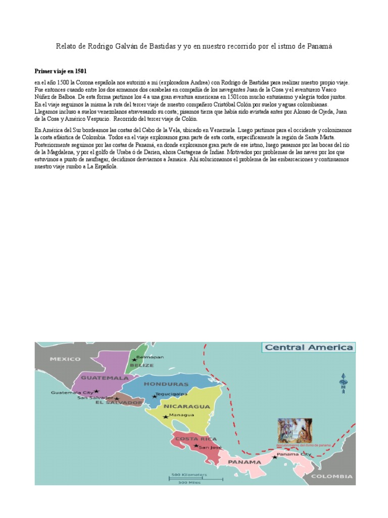 Relato de Rodrigo Galván de Bastidas en Su Recorrido Por El Itsmo de ...