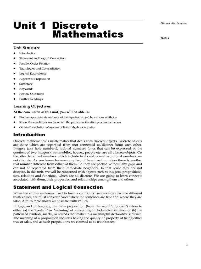Textual Learning Material - Module 1 | PDF | Proposition | Logic
