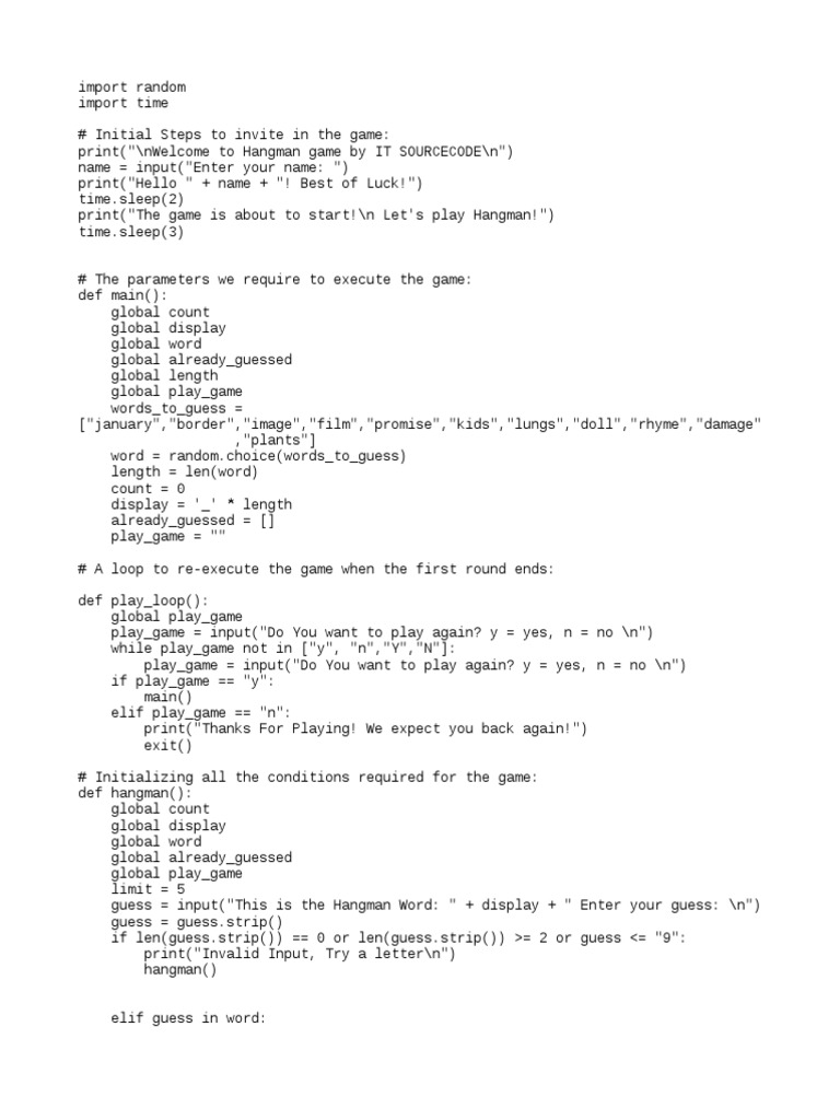 Hangman | PDF | Computer Programming | Computing