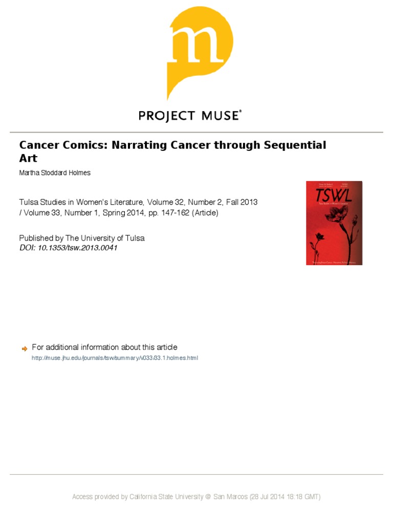Cancer Comics Narrating Cancer Through | PDF | Narrative | Comics
