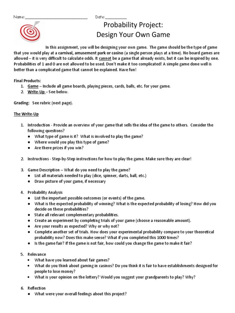 Probability Project 2 | PDF | Probability | Cognition