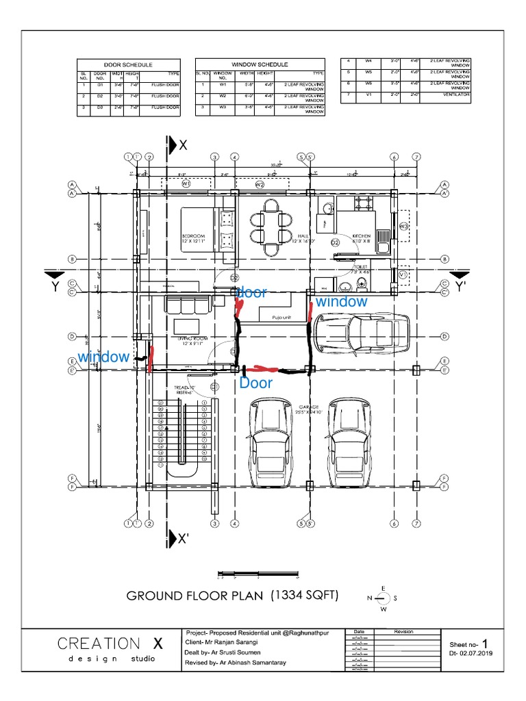 Window Door: (1334 SQFT) Ground Floor Plan | PDF | Queensland Heritage ...