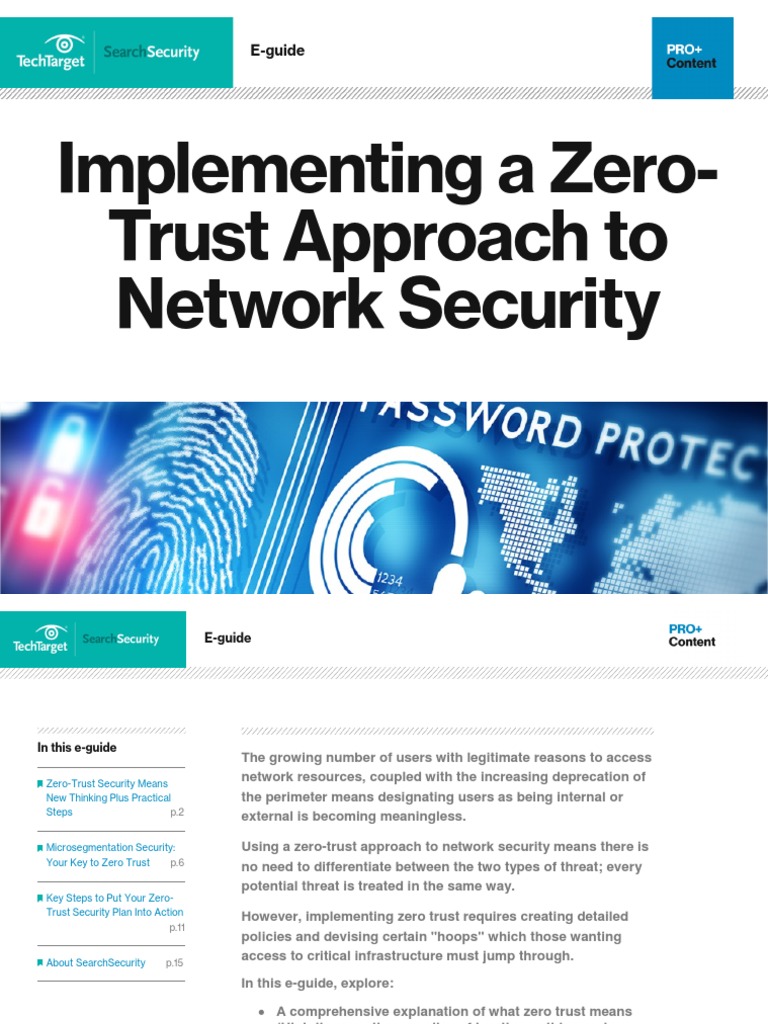 Implementing A Zero-Trust Approach To Network Security | PDF | Computer ...