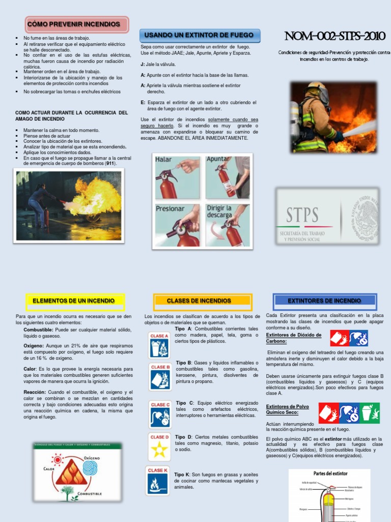 Nom 002 STPS 2010 Triptico | PDF | Combustibles | Oxígeno