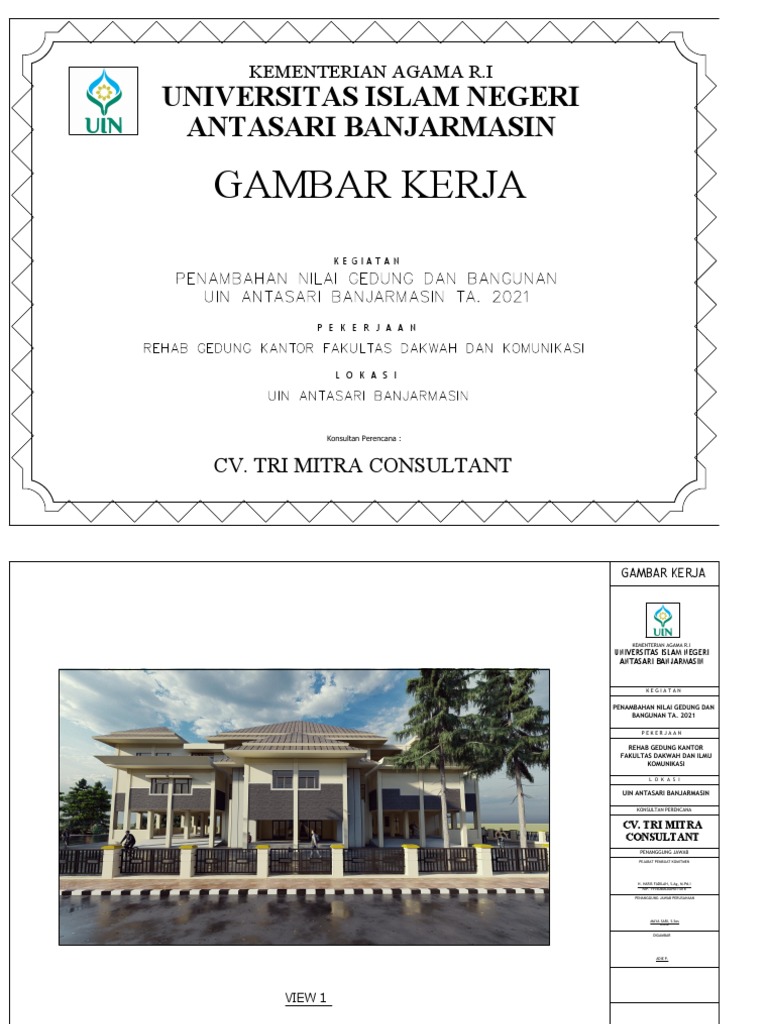 Gambar Kerja RHB Kantor FDIK | PDF