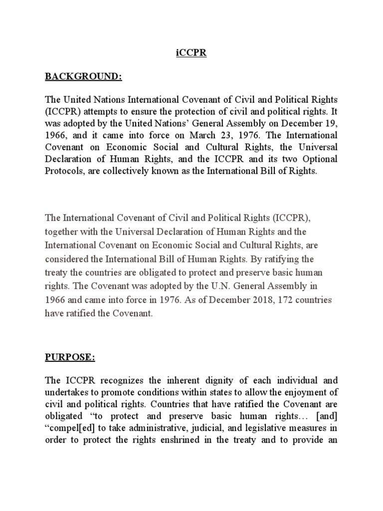 Iccpr | PDF | European Convention On Human Rights | Human Rights