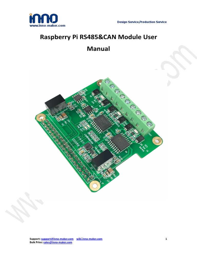 Pi RS485&CAN Module User Manual - V1.3 | PDF | Internet Protocols | Computer Science