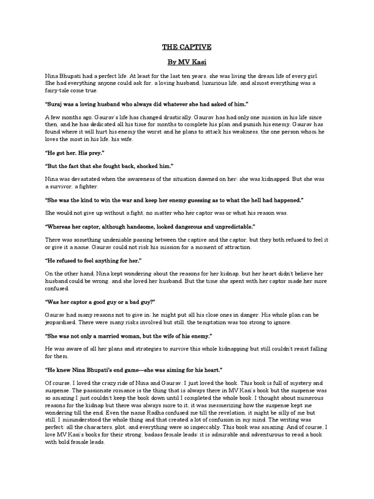 The Captive By Mv Kasi Pdf