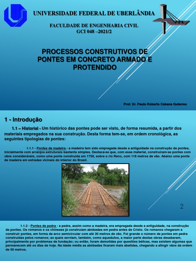 Processos Construtivos de Pontes em Concreto Armado e Protendido ...