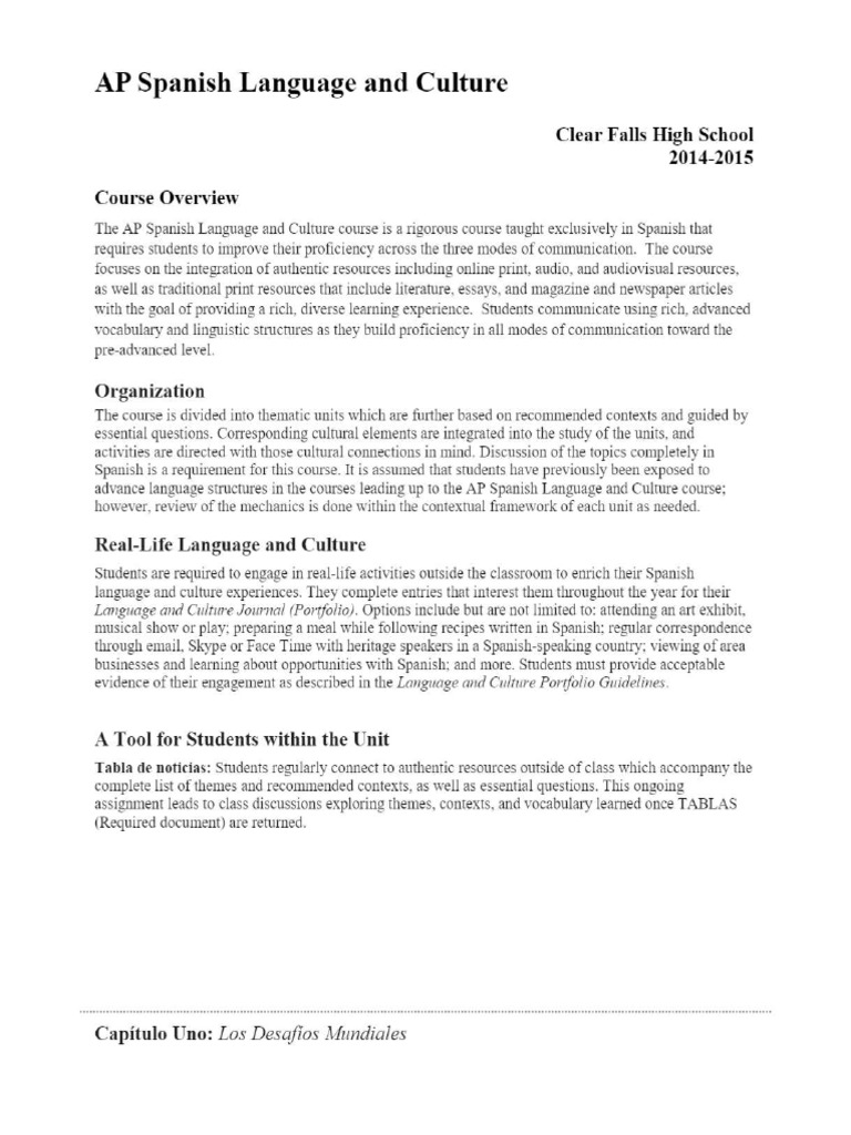 AP Spanish | PDF
