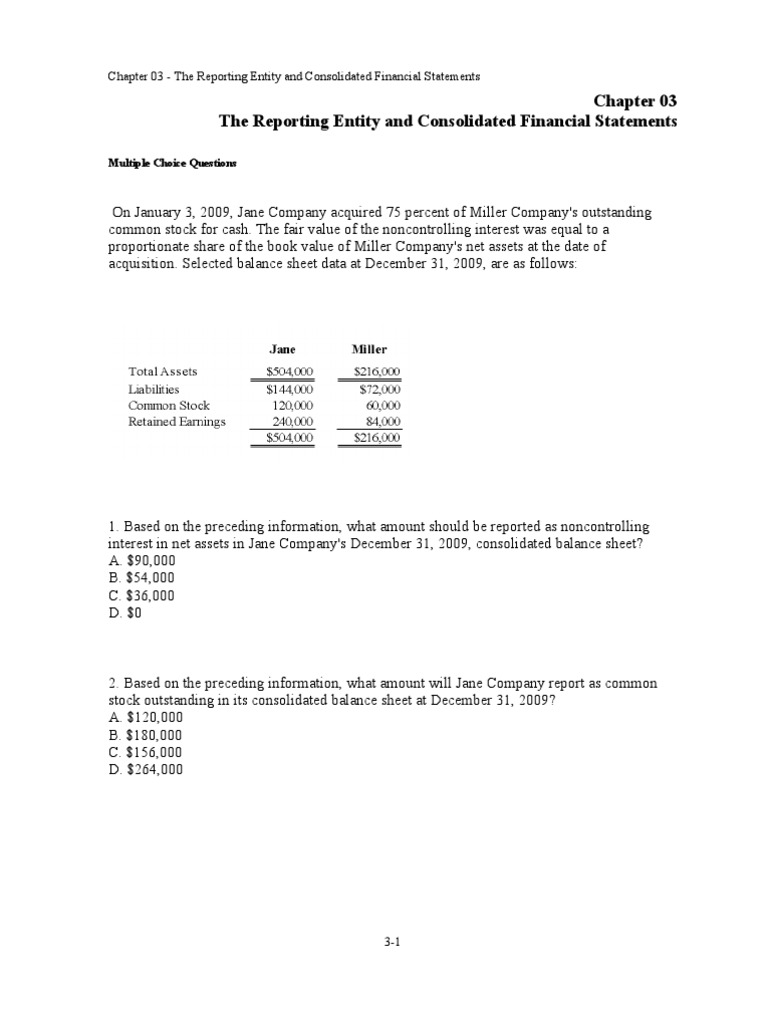 Chap003-The Reporting Entity and Consolidated Financial Statements | PDF