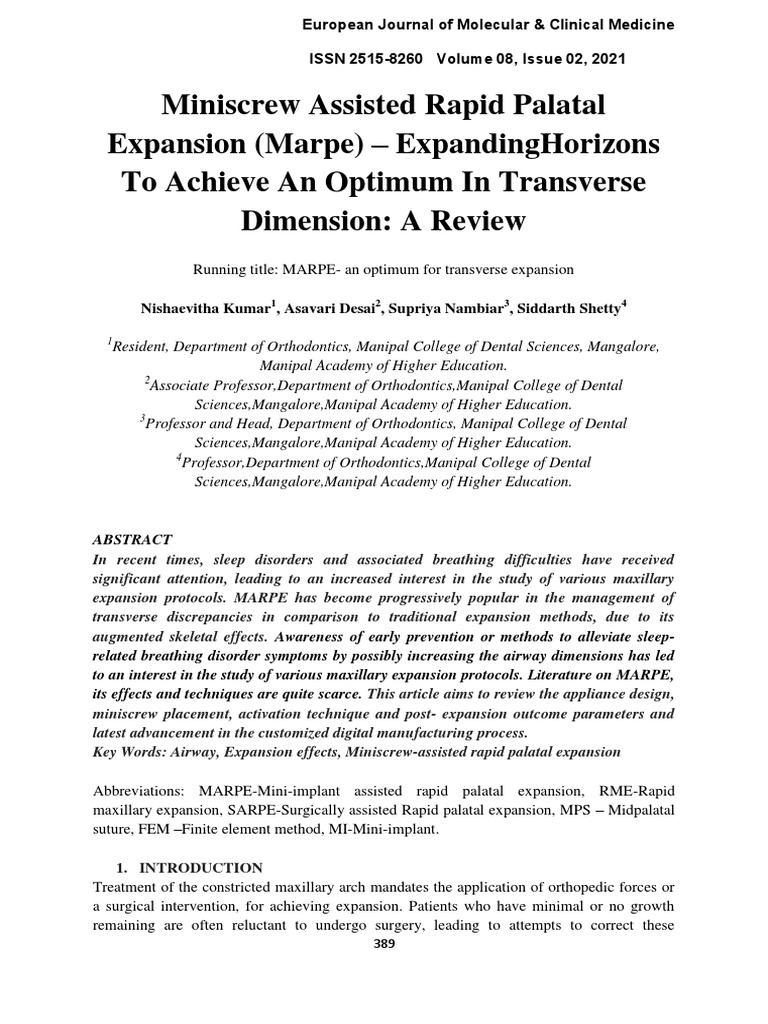 Miniscrew Assisted Rapid Palatal Expansion (Marpe) - ExpandingHorizons ...