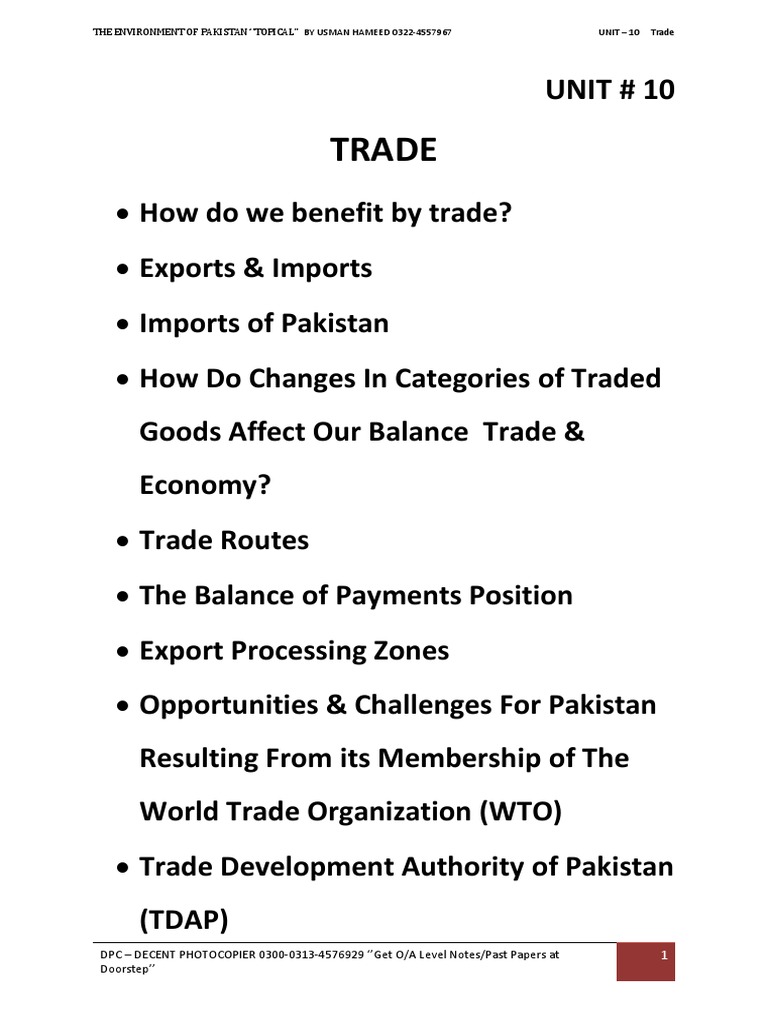 Pakistan's Trade Dynamics and Challenges | PDF | Exports | Imports