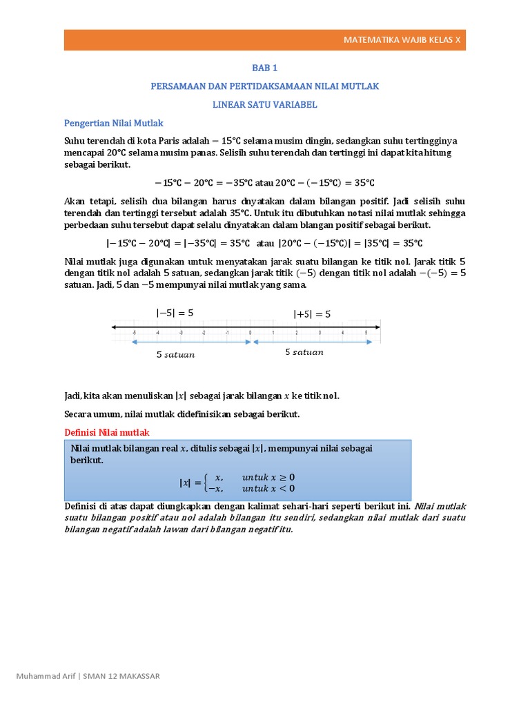 Pengertian Nilai Mutlak | PDF