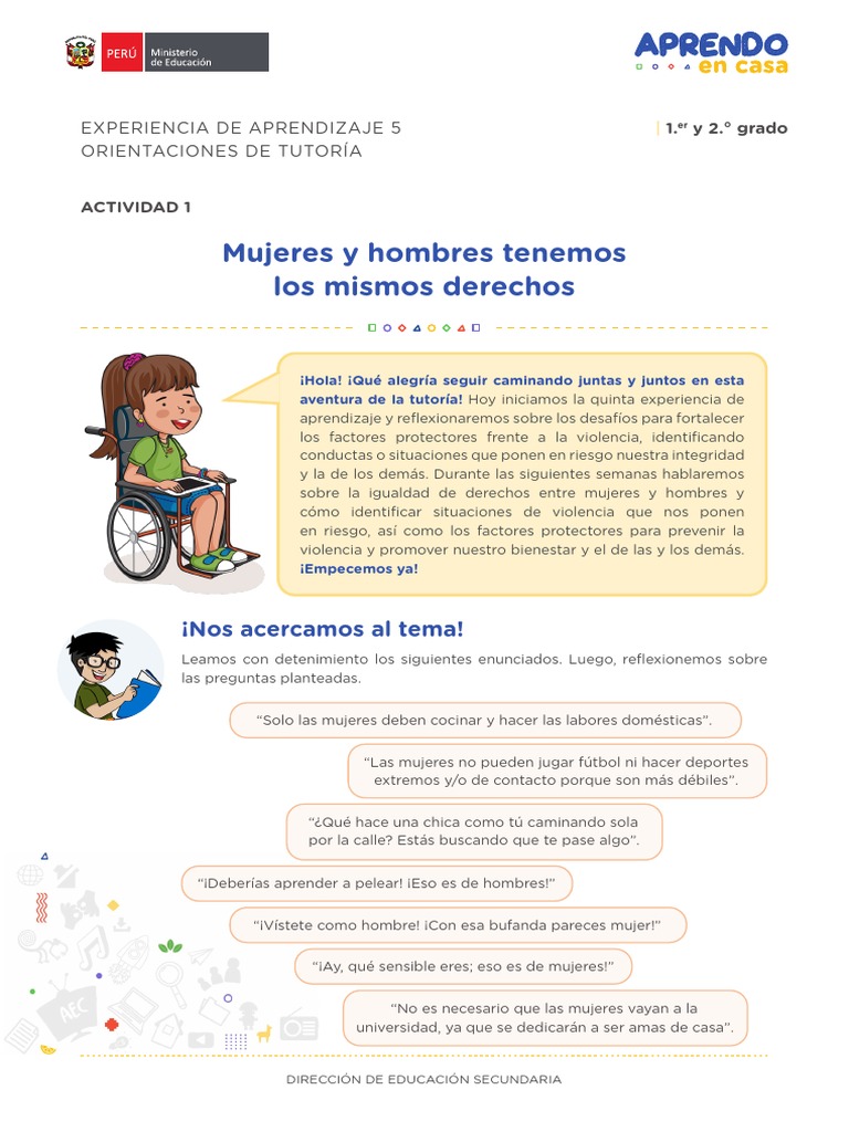 Exp5 Secundaria 1y2 Seguimosaprendiendo Tutoria ...