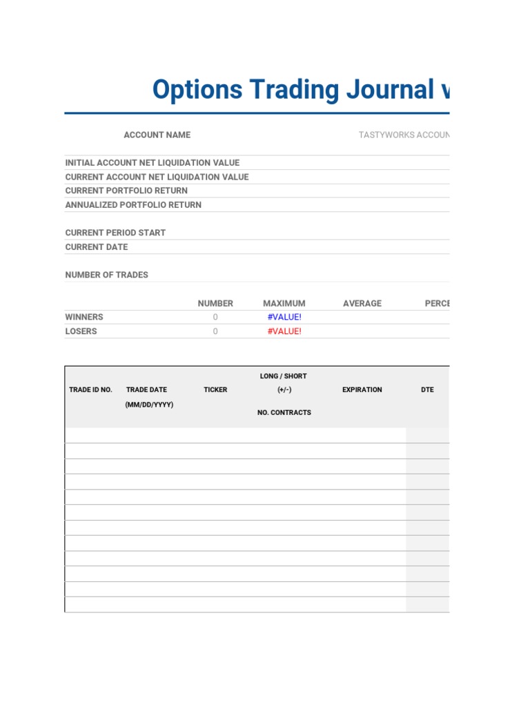 نسخة من °A Options Trading Journal v1.01 (Public) | PDF | Option ...