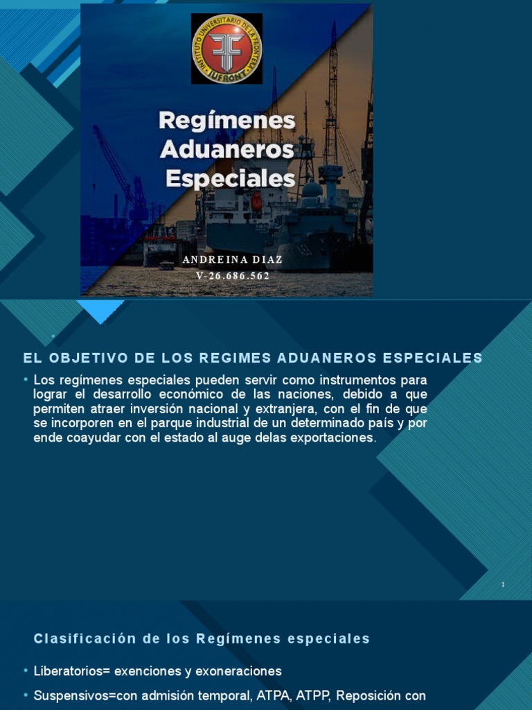 Regímenes Aduaneros Especiales | PDF | aduana | Exportaciones