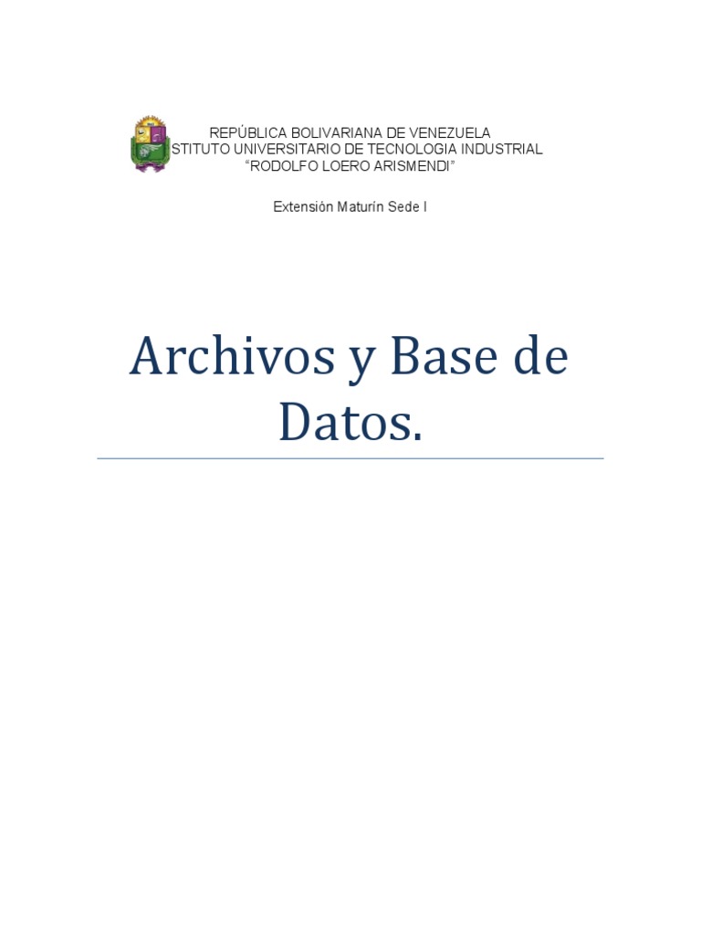 Archivos y Base de Datos | PDF | Archivo de computadora | Bases de datos