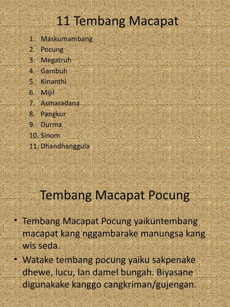 11 Tembang Macapat Part 2 | PDF