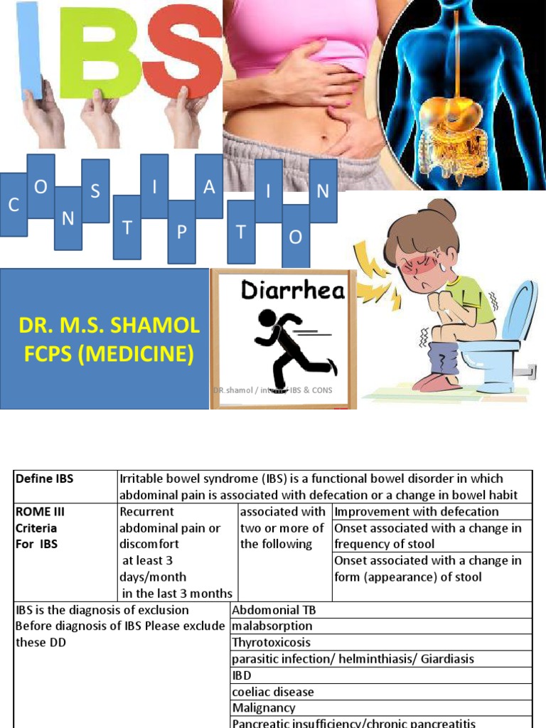IBS & Constipation For Intern Tab DR Shamol | PDF | Constipation ...