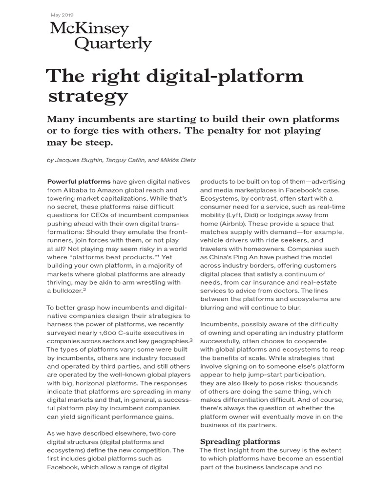 The Right Digital Platform Strategy | PDF | Economies | Business