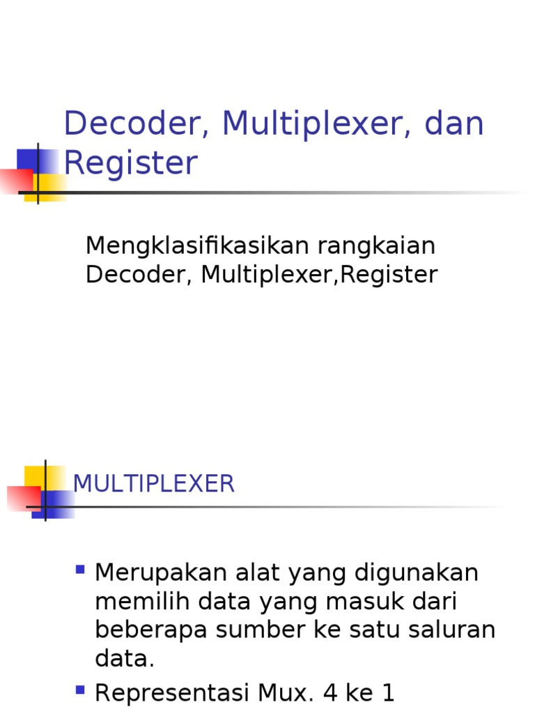 Multiplexer Decoder Register | PDF
