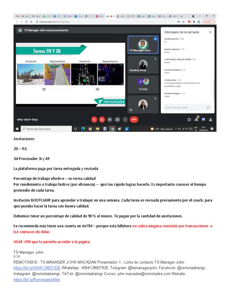 Anotaciones Remotask | PDF
