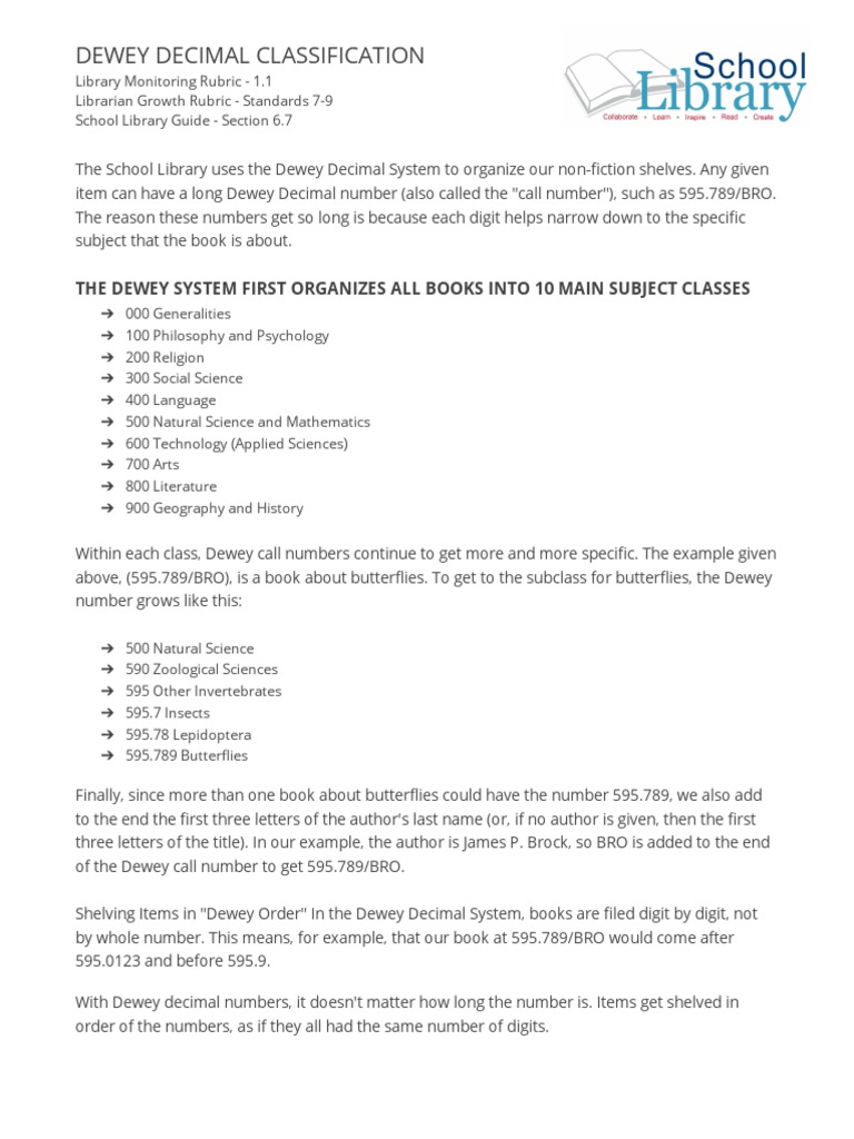 Dewey Decimal Classification Where To Put | PDF