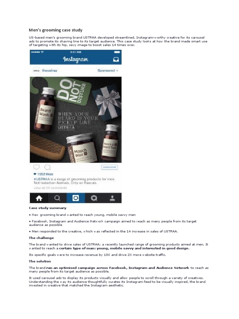 Men's Grooming Case Study | PDF | Advertising | Brand