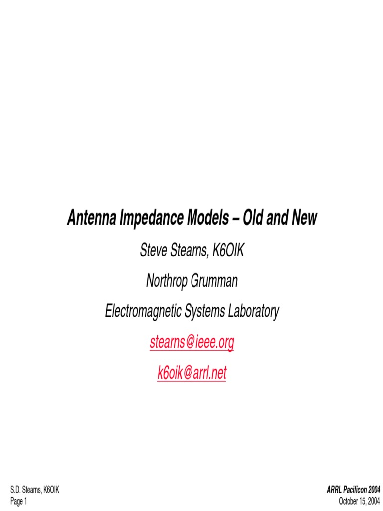 Antenna Impedance Models Explained | PDF | Antenna (Radio) | Electrical ...