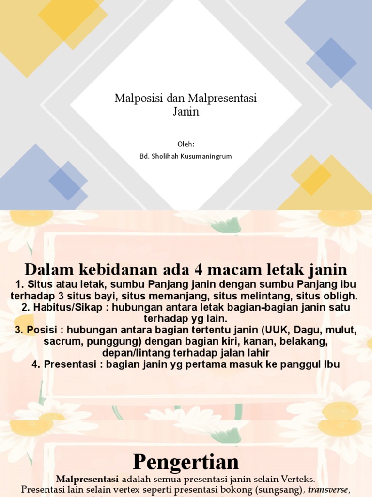 Malposisi Dan Malpresentasi Janin | PDF