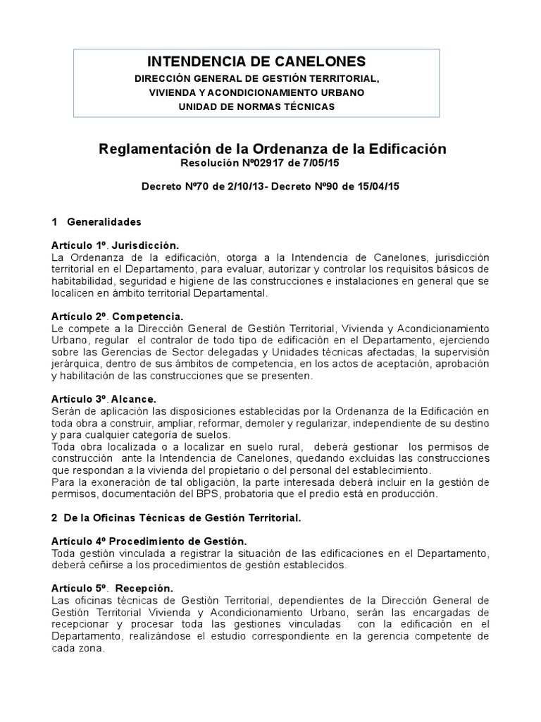 Reglamentacion de La Ordenanza de Edificacion 2015 | PDF | Contabilidad | Ingeniería