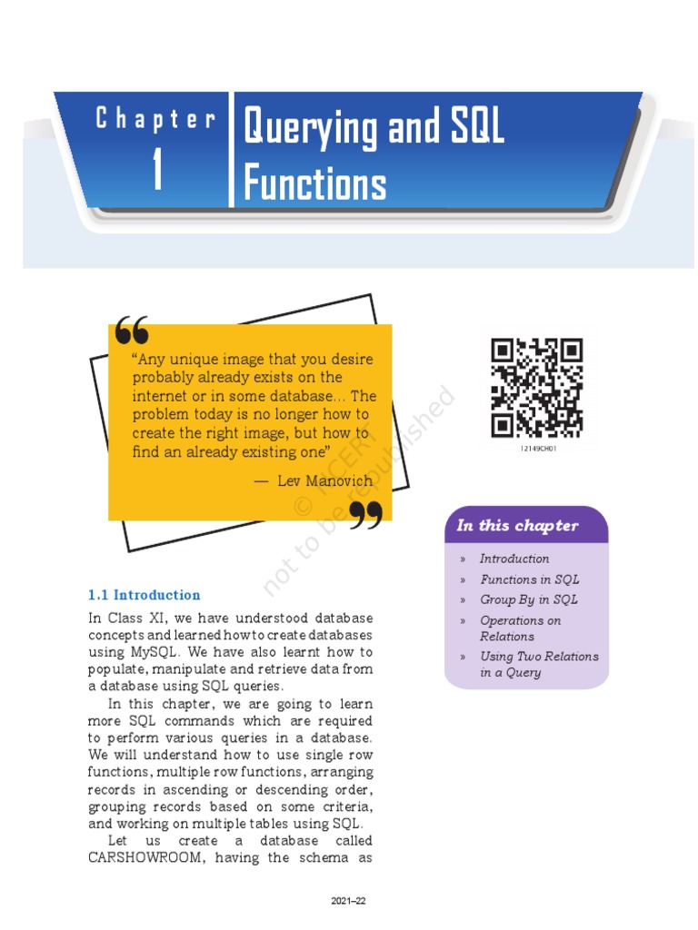 Querying and SQL Functions: in This Chapter | PDF | Databases | Computing