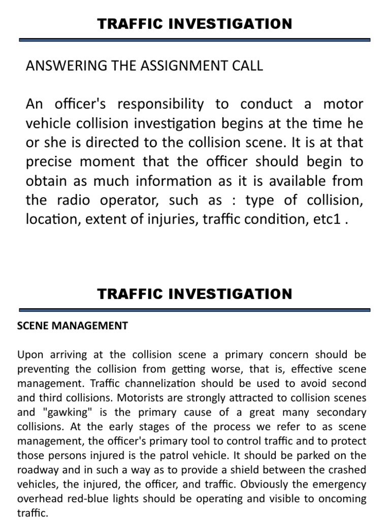 CDI 4 - Traffic Investigation | Download Free PDF | Traffic Collision ...