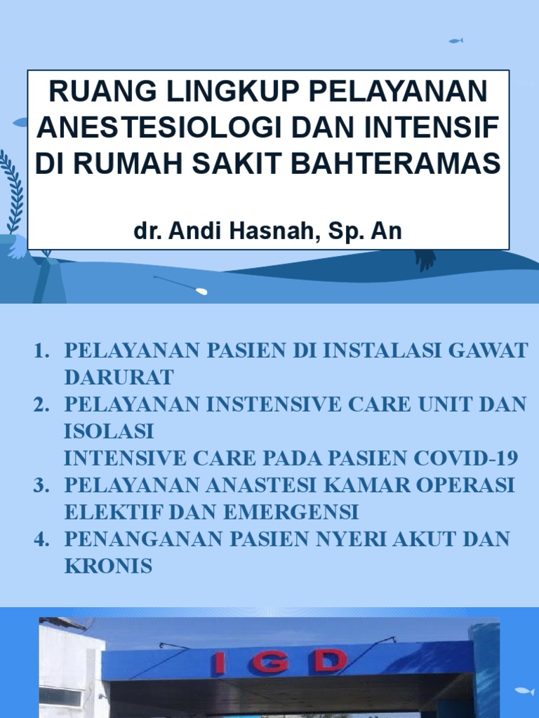 Ruang Lingkup Pelayanan Anestesiologi Dan Intensif Di Rumah Sakit ...