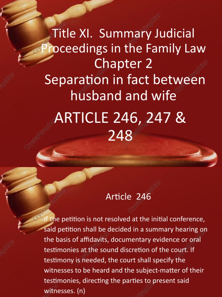 Article 246, 247 & 248 of The Family Code | PDF | Mortgage Law | Lawsuit