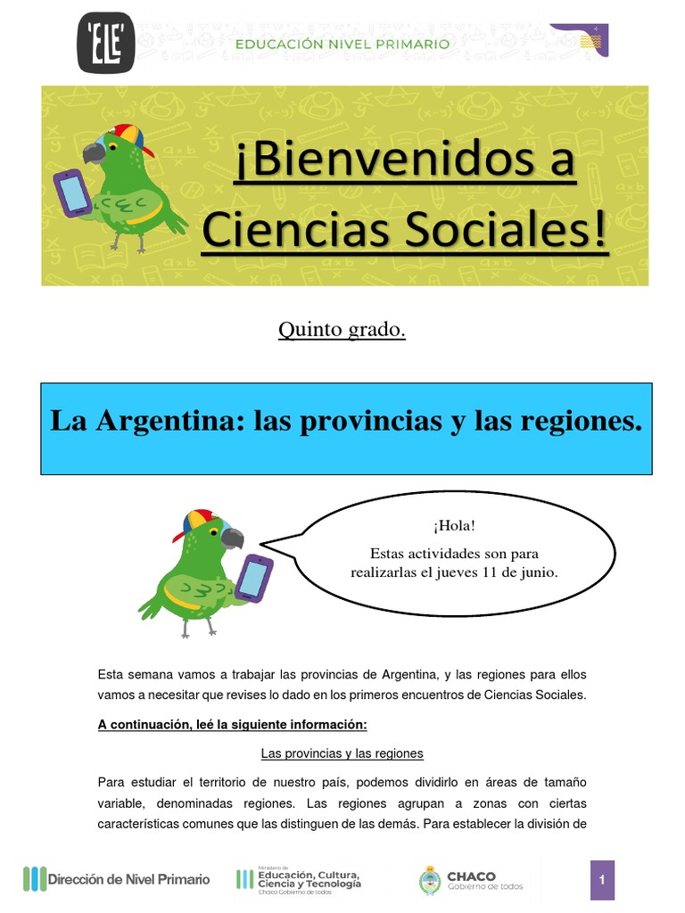 Argentina y Las Regiones 5° Grado | PDF