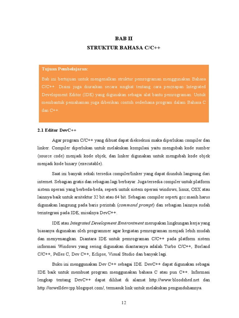 Struktur Bahasa C | PDF | Teknologi & Rekayasa