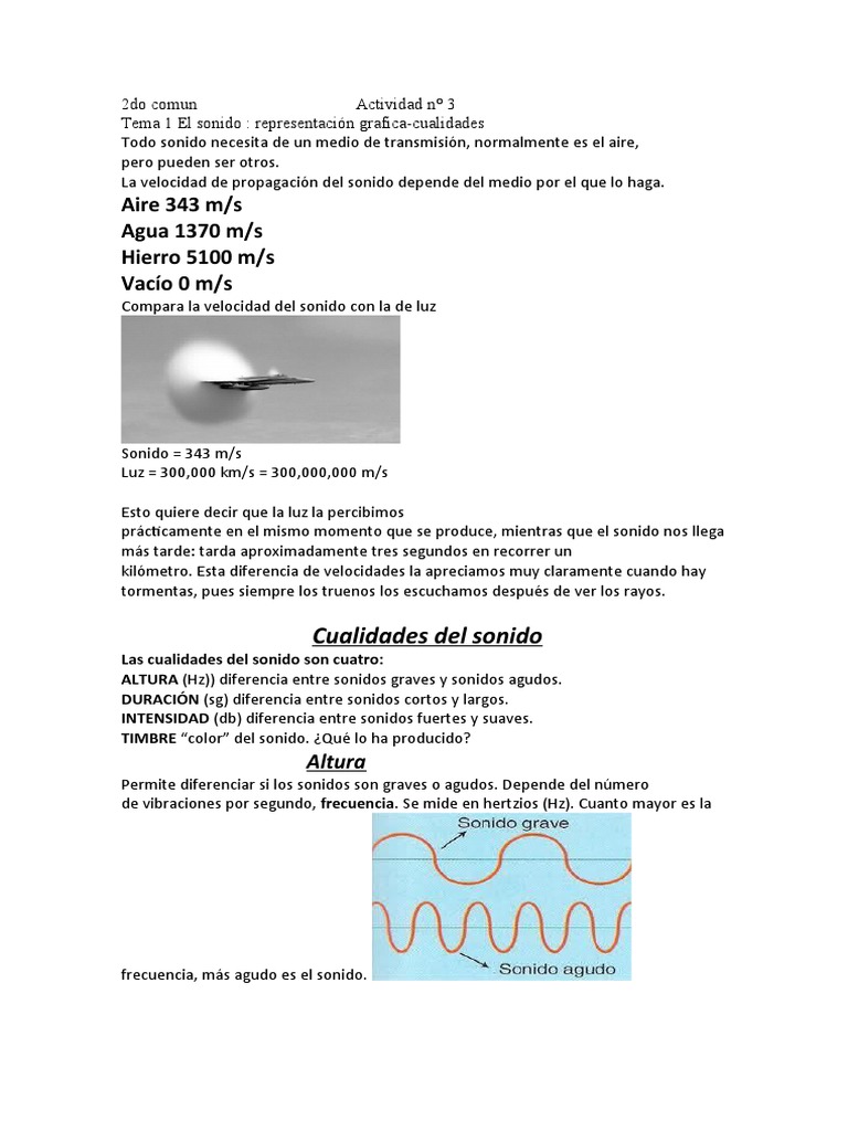 Act 2do El Sonido Representacion Grafica | PDF | Sonido | Frecuencia