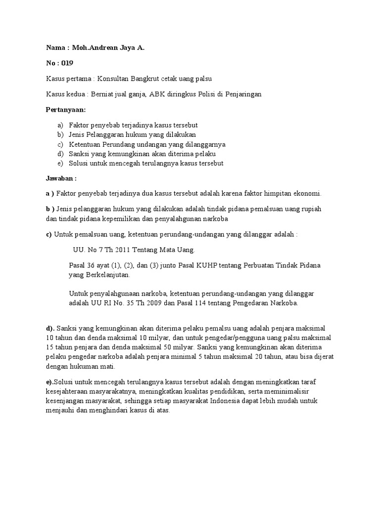 Tugas PKN XII TKJ 3 | PDF