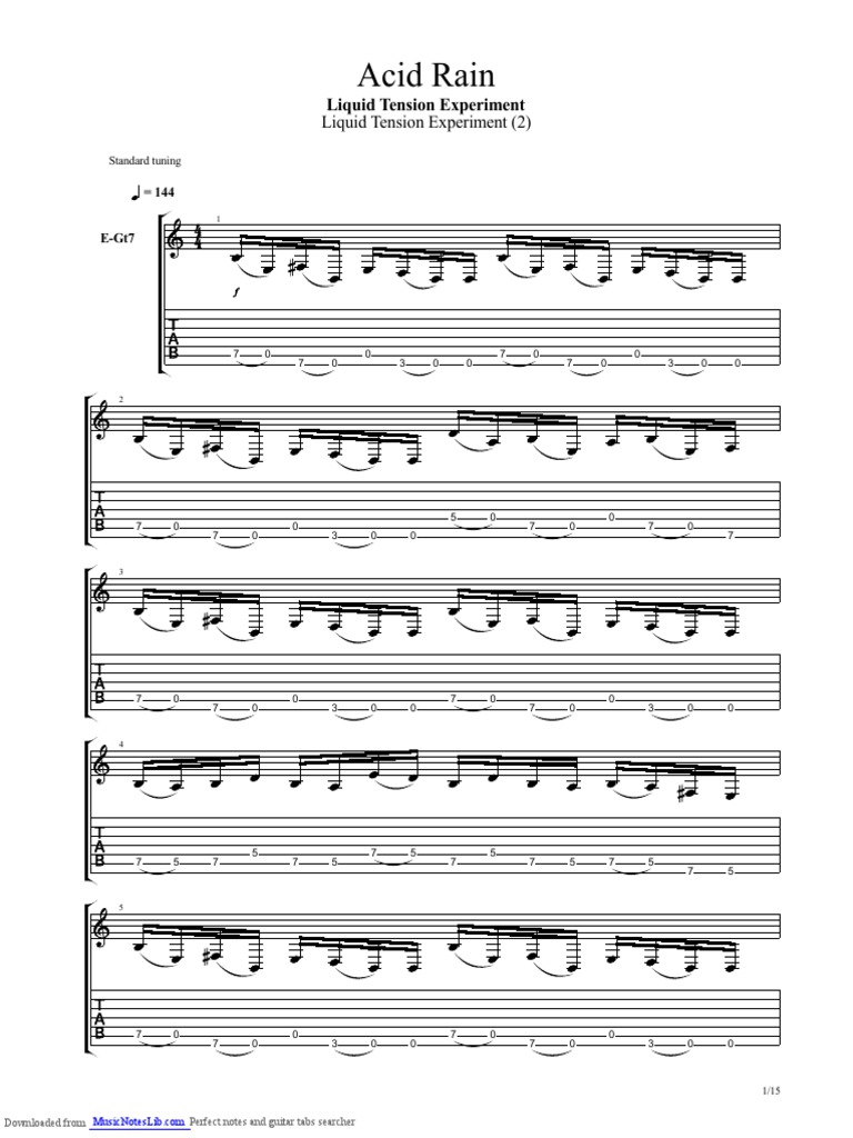 Liquid Tension Experiment Acid Rain 1 PDF | PDF | Guitars | Celtic ...