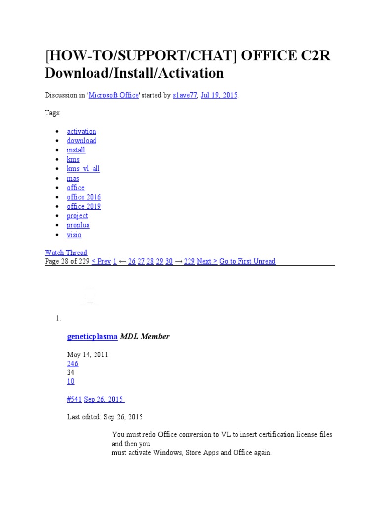 (How-To/Support/Chat) Office C2R Download/Install/Activation | PDF ...