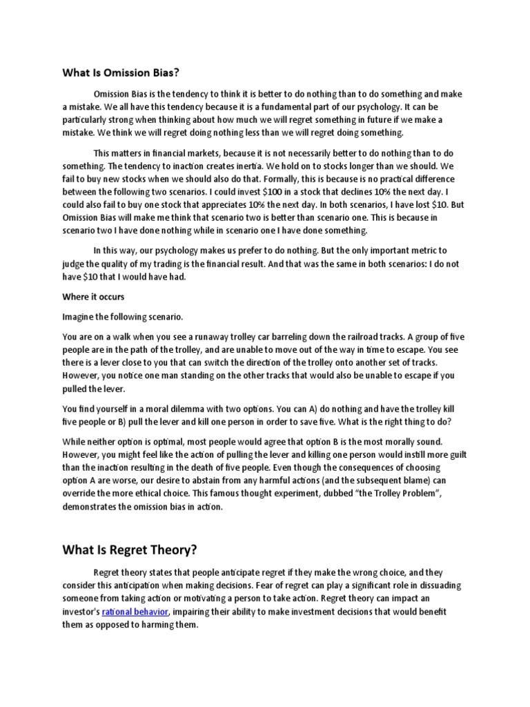What Is Omission Bias? | PDF | Investing | Investor