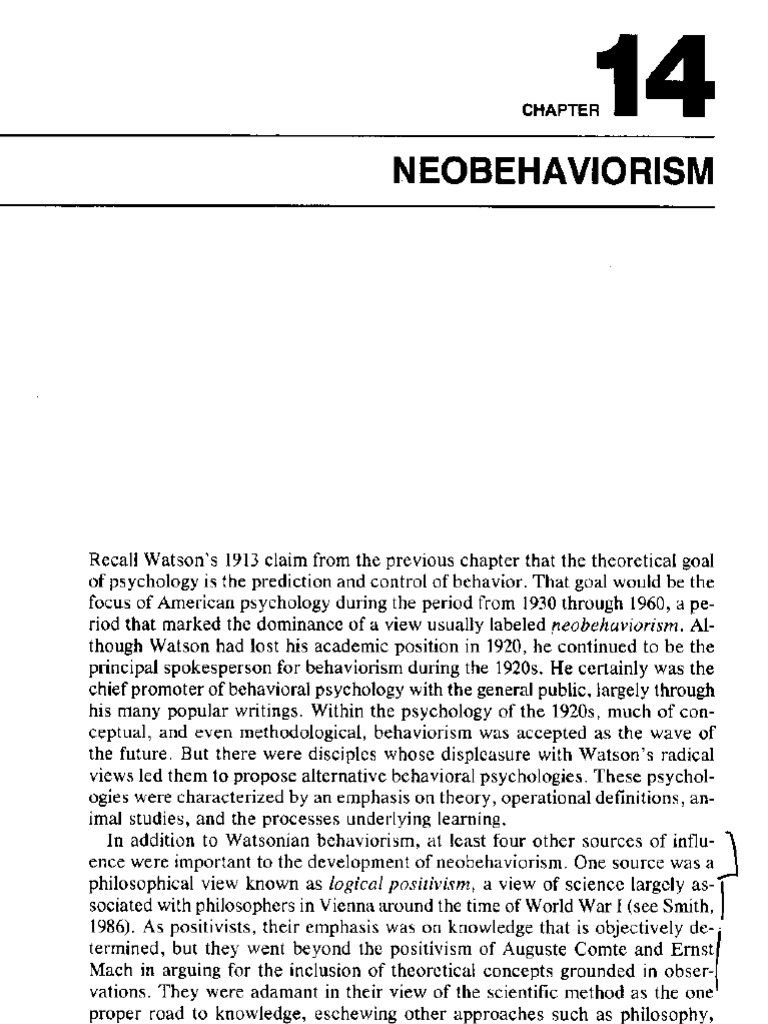 Neobehaviorism | PDF | Behaviorism | Positivism