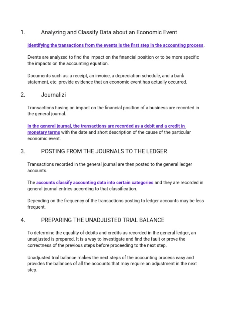 Analyzing Economic Events | PDF | Debits And Credits | Financial Accounting