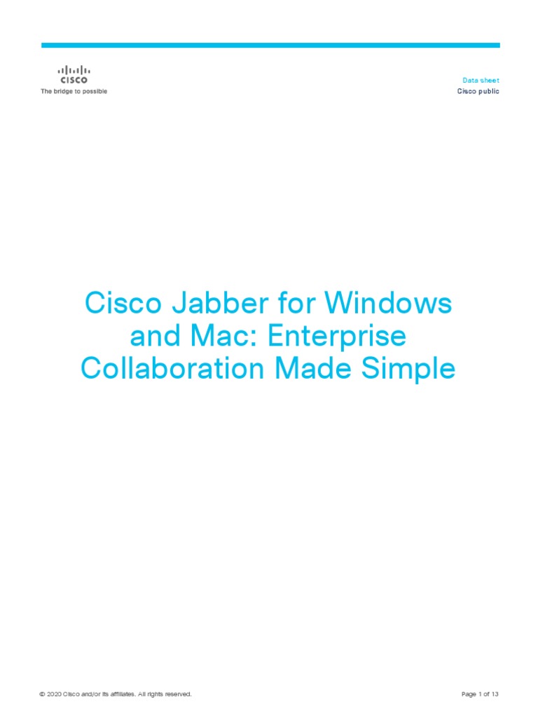 Cisco Jabber For Windows and Mac: Enterprise Collaboration Made Simple ...