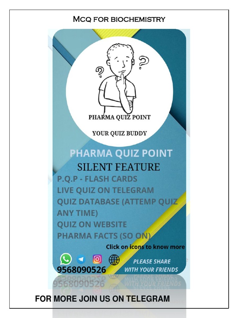 Biochemistry MCQ, Biochem by PQP, WWW - Pharmaquizportal.tk, Pharma ...